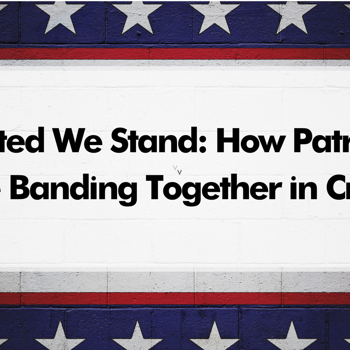 United We Stand: How Patriots Are Banding Together in Crisis – Patriot ...